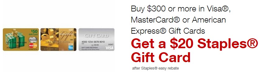 $20 Staples Gift Card With $300 Gift Card Purchase - Danny the Deal Guru