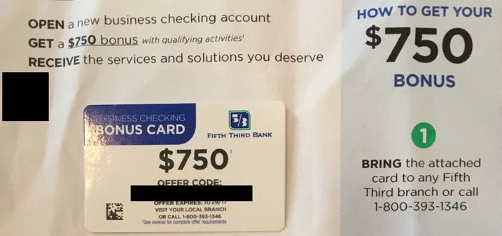 Expired Fifth Third Bank 750 Business Checking Account Bonus