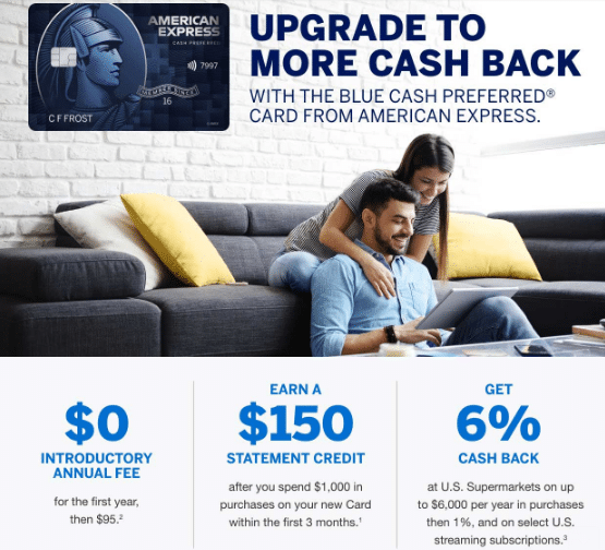 Amex Blue Cash Preferred Upgrade Offer, $150 Bonus and Waived Fee ...