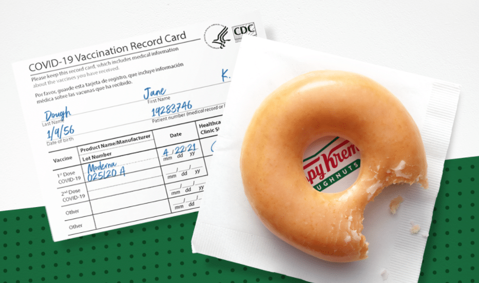 Krispy Kreme Offers Free Doughnuts for Vaccinated Customers