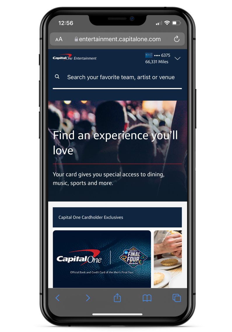 Capital One Entertainment, Redeem Points for Unforgettable Experiences