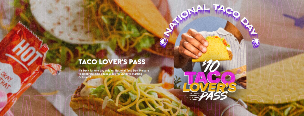 Taco Bell's Taco Lover's Pass, 30 Days of Tacos for $10