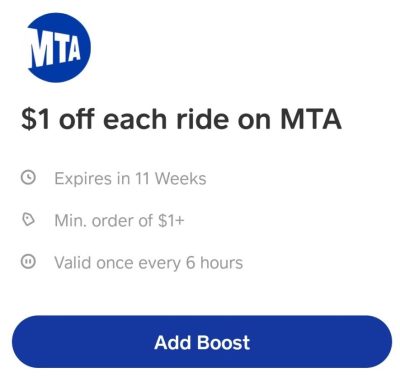 Save on MTA Subway and Bus Fares, Get $1 Off Every Ride
