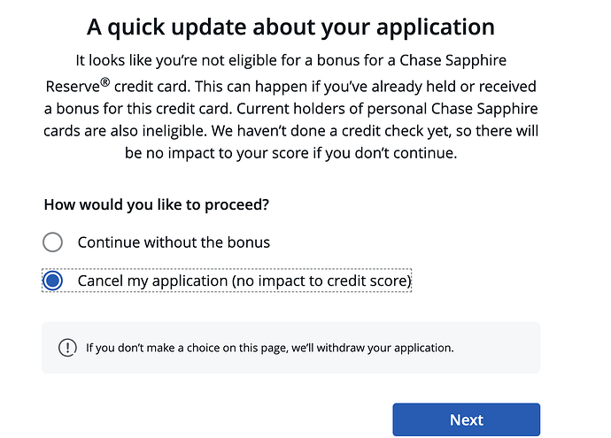 Chase Pop-Up Issues! Approvals After Canceling Application, Possible ...
