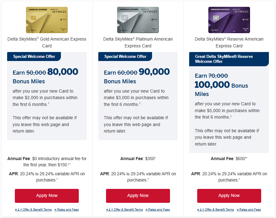 Improved Bonuses on Personal Delta Cards with Lower Spend, Earn Up to ...