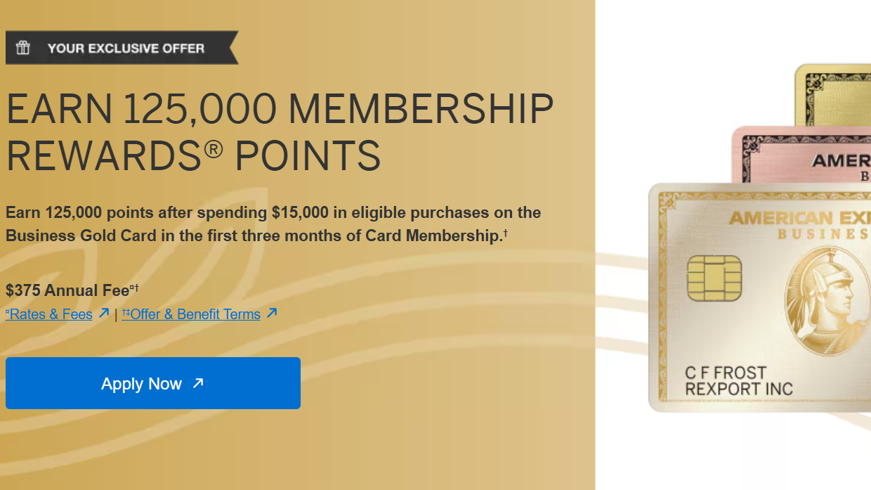 Amex Business Gold Card: New 125K NLL Link (Targeted) - Danny the Deal Guru